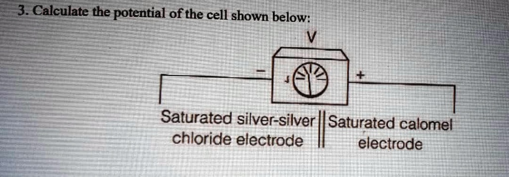 SOLVED: 3 Calculate the potential of the cell shown below: Saturated ...
