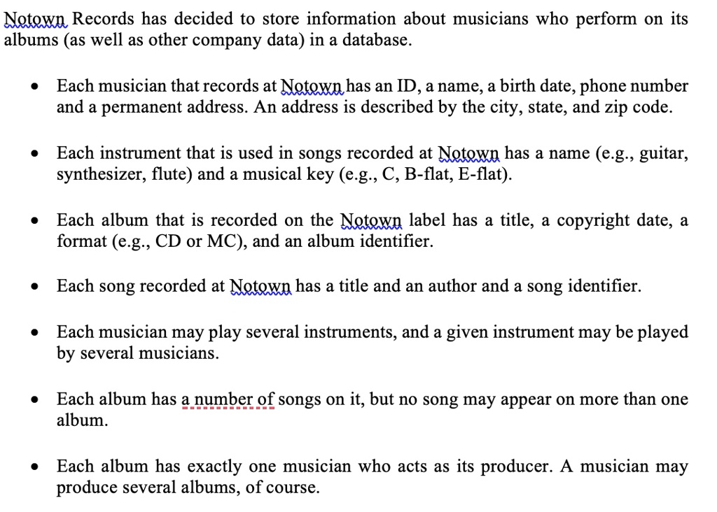 SOLVED: Draw the ERD for the below scenario (showing the relationship ...