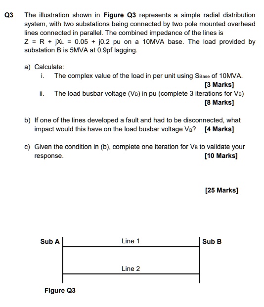 SOLVED: The illustration shown in Figure Q3 represents a simple radial ...