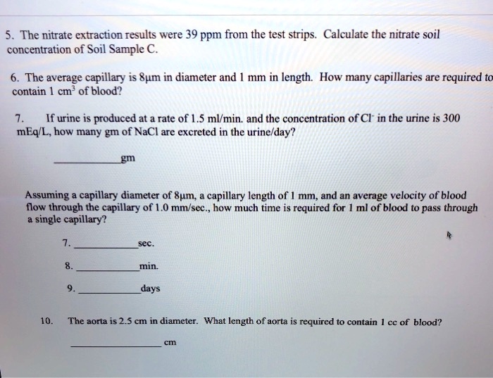 the nitrate extraction results were 39 ppm from the test strips ...