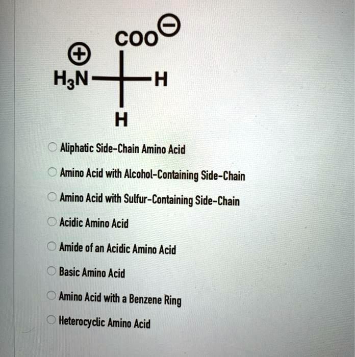 coo hzn aliphatic side chain amino acid amino acid with alcohol ...