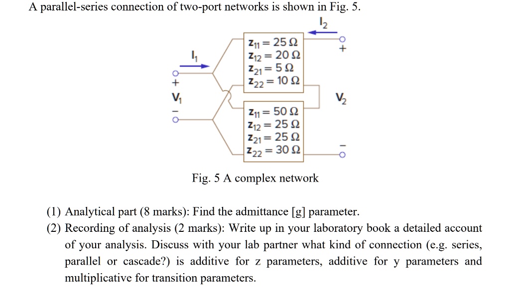 SOLVED: A parallel-series connection of two-port networks is shown in ...