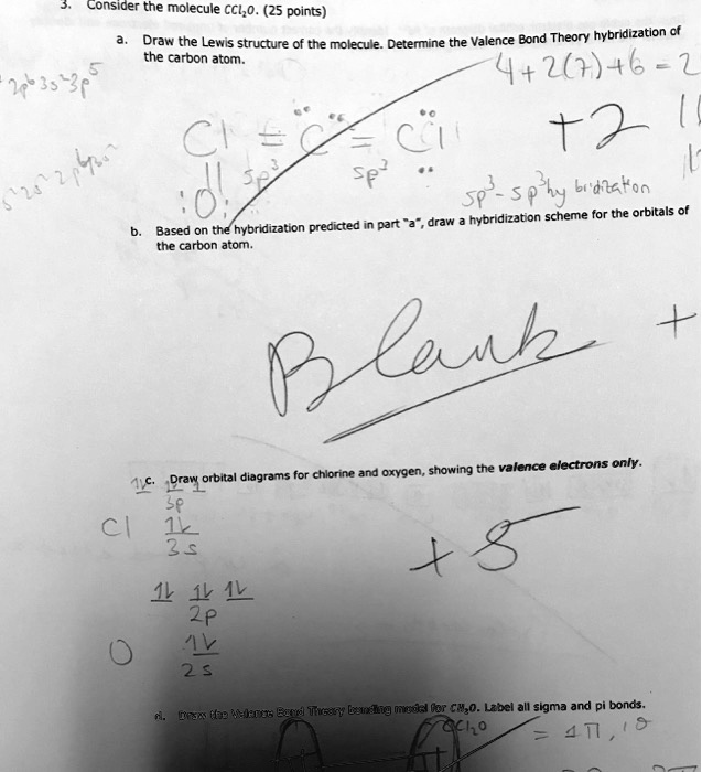 Consider The Molecule Cclo 25 Points Draw The Lewis Structure Of The Molecule Determine The