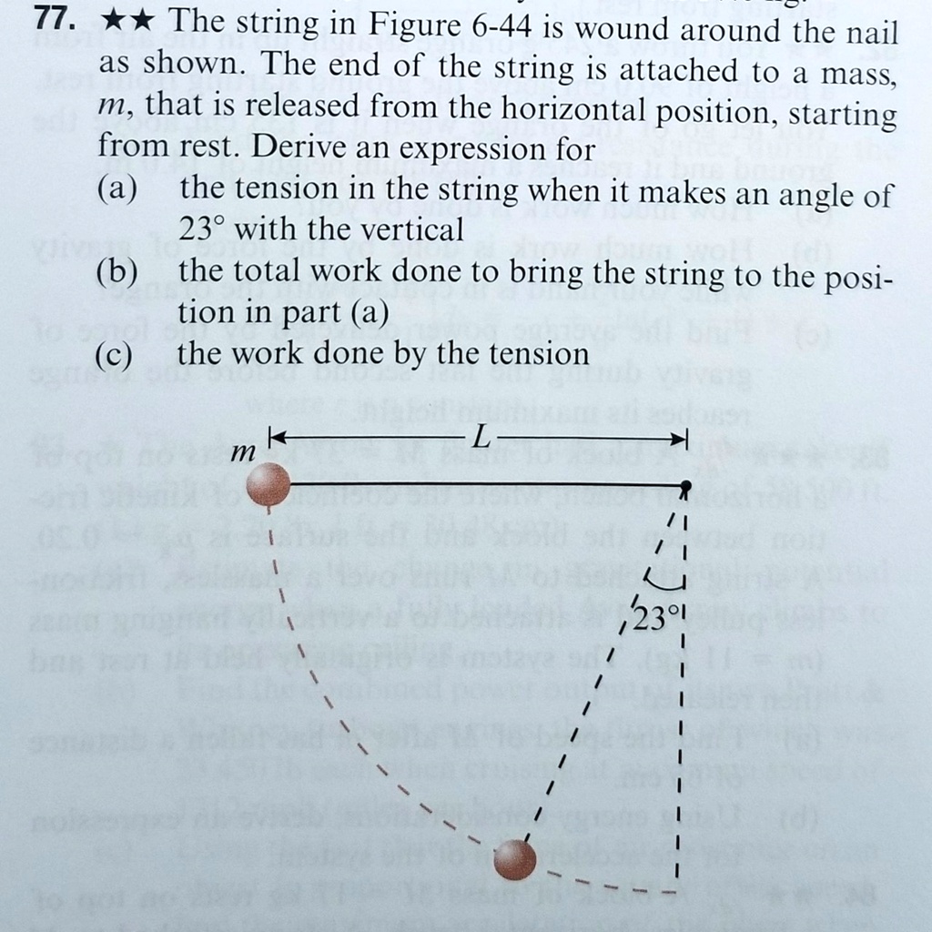SOLVED: 77.** The string in Figure 6-44 is wound around the nail as ...