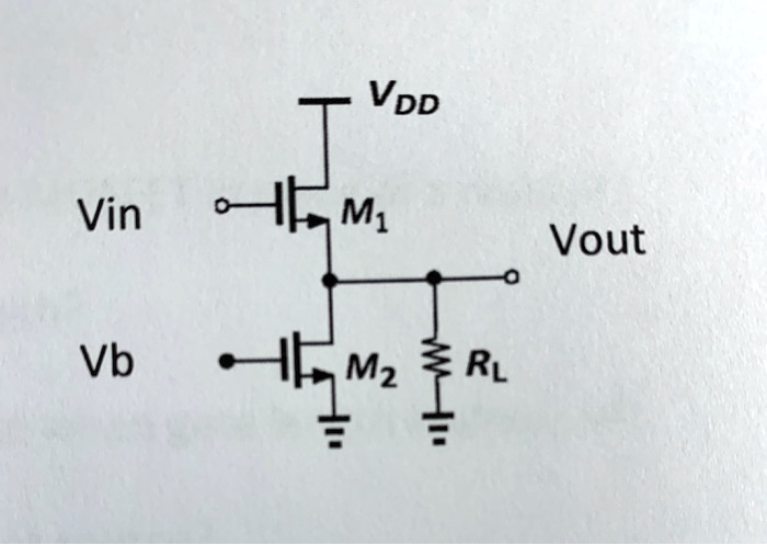 SOLVED: Draw a small-signal equivalent circuit for the given source follower and derive Vout/Vin ...