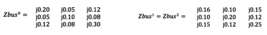 SOLVED: The zero-, positive-, and negative-sequence bus impedance ...