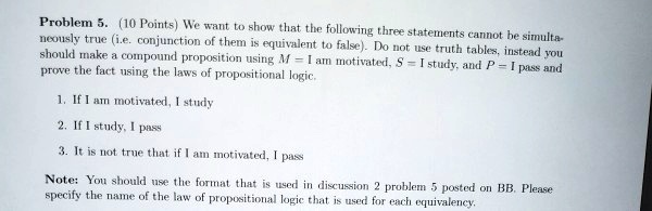 SOLVED: Problem (10 Points): We want to show that the following three ...