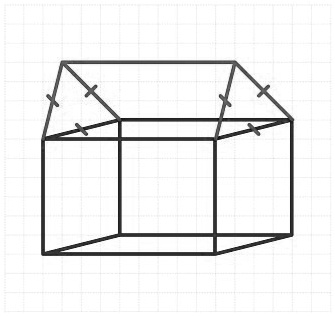 "The prism-shaped roof has equilateral triangular bases. Create an ...