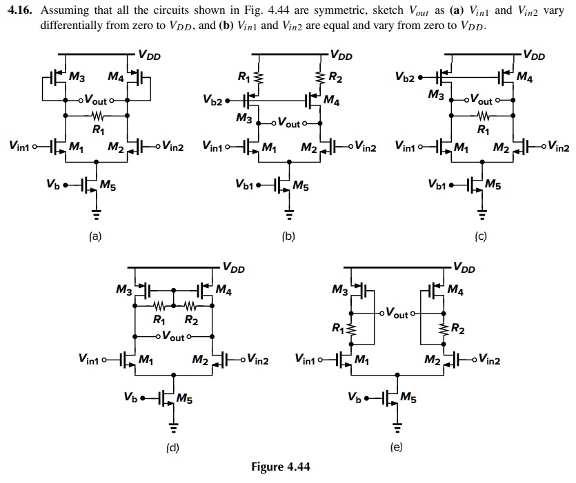 4.16. Assuming that all the circuits shown in Fig. 4.44 are symmetric ...