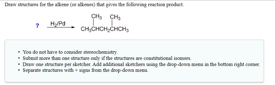 SOLVED: Draw structures for the alkene (or alkenes) that give the following reaction product ...
