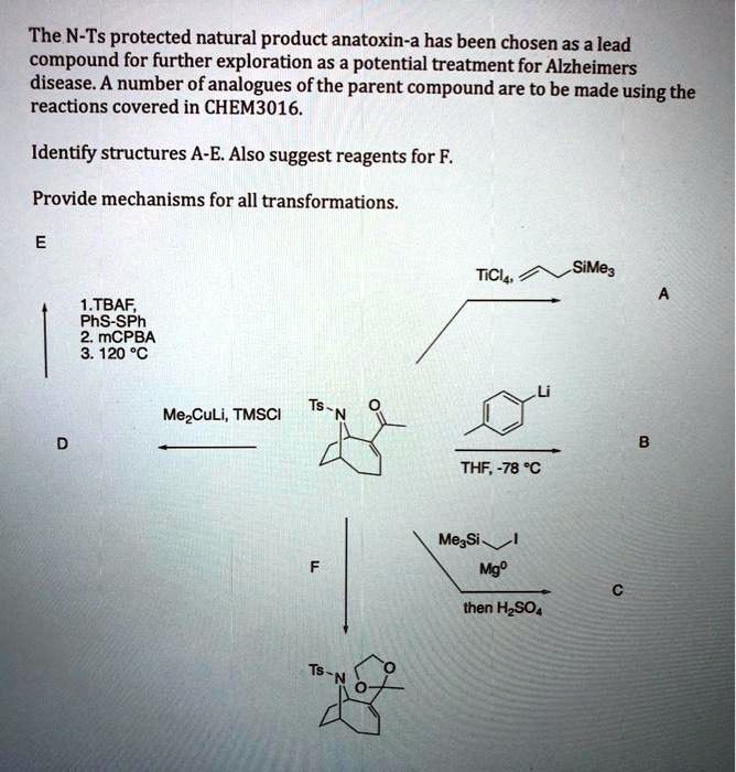 SOLVED: The N-Ts protected natural product anatoxin-a has been chosen ...