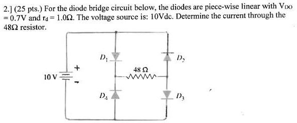 VIDEO solution: For the diode bridge circuit below, the diodes are ...