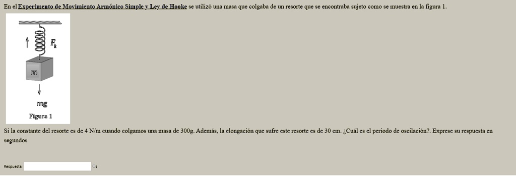 SOLVED: In the Simple Harmonic Motion and Hooke's Law Experiment, a ...