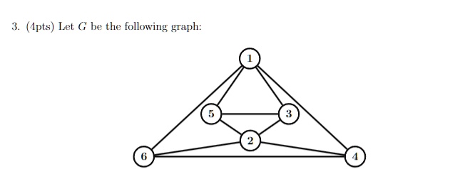 SOLVED: (4pts) Let G be the following graph: what is the adjacency matrix of this graph? what is ...