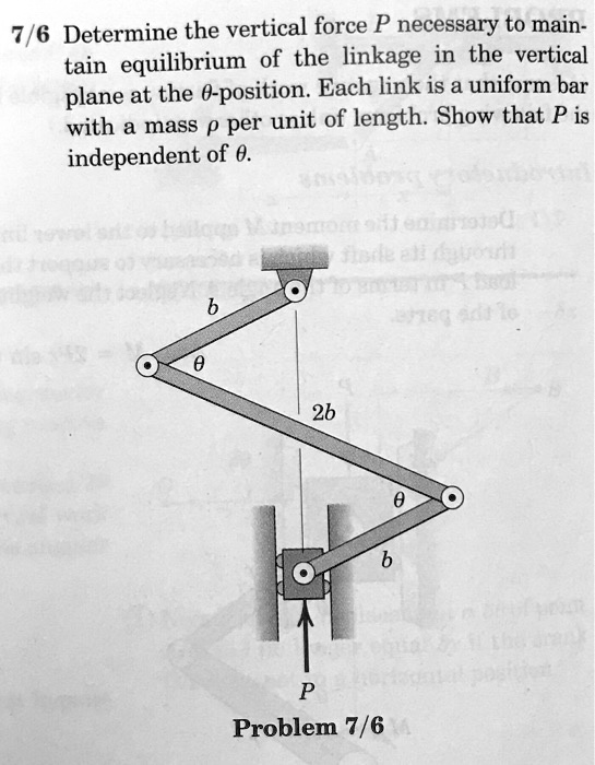 Determine the vertical force P necessary to maintain equilibrium of the ...