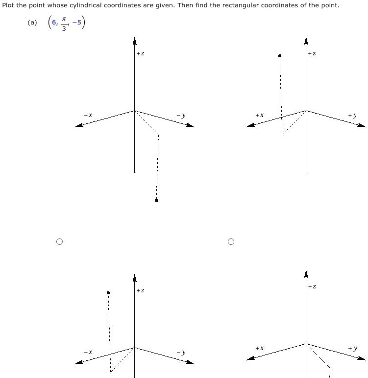 SOLVED: Plot the point whose cylindrical coordinates are given. Then ...