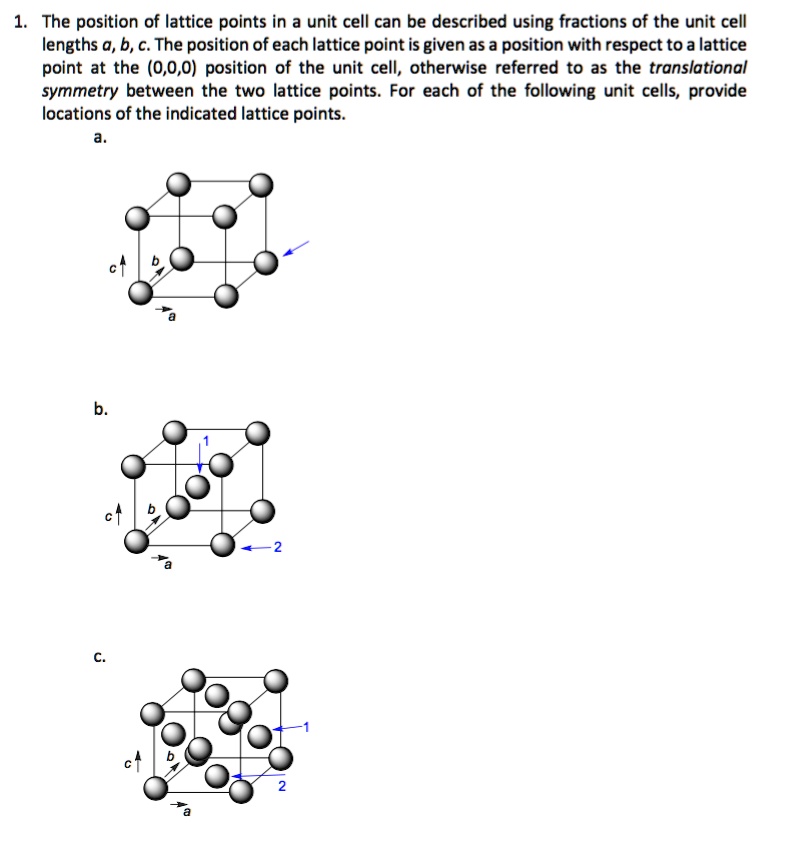 SOLVED:The position of lattice points in a unit cell can be described ...