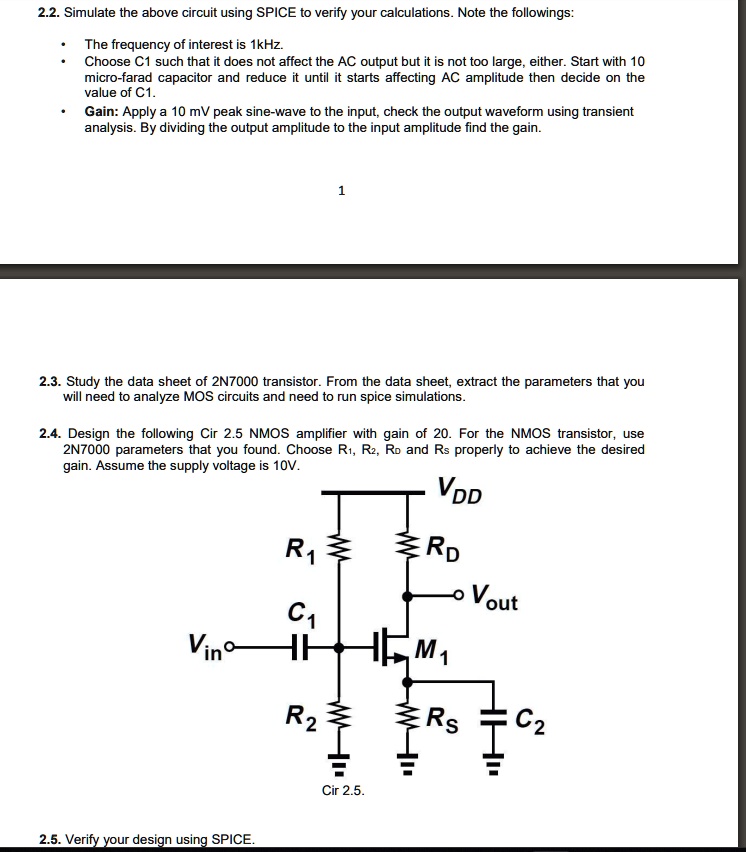 SOLVED: 2.2. Simulate the above circuit using SPICE to verify your ...