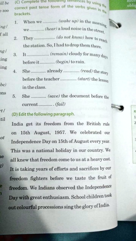 [GET ANSWER] complete the following sentences by using the correct past ...