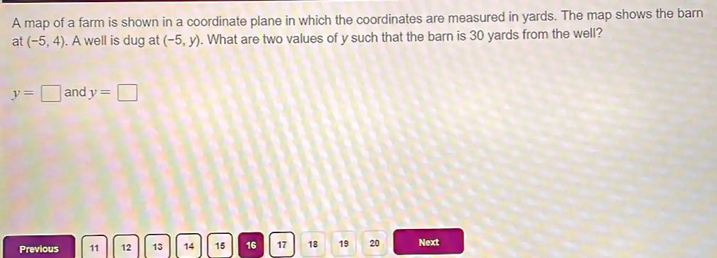 SOLVED: A map of a farm is shown in a coordinate plane in which the ...