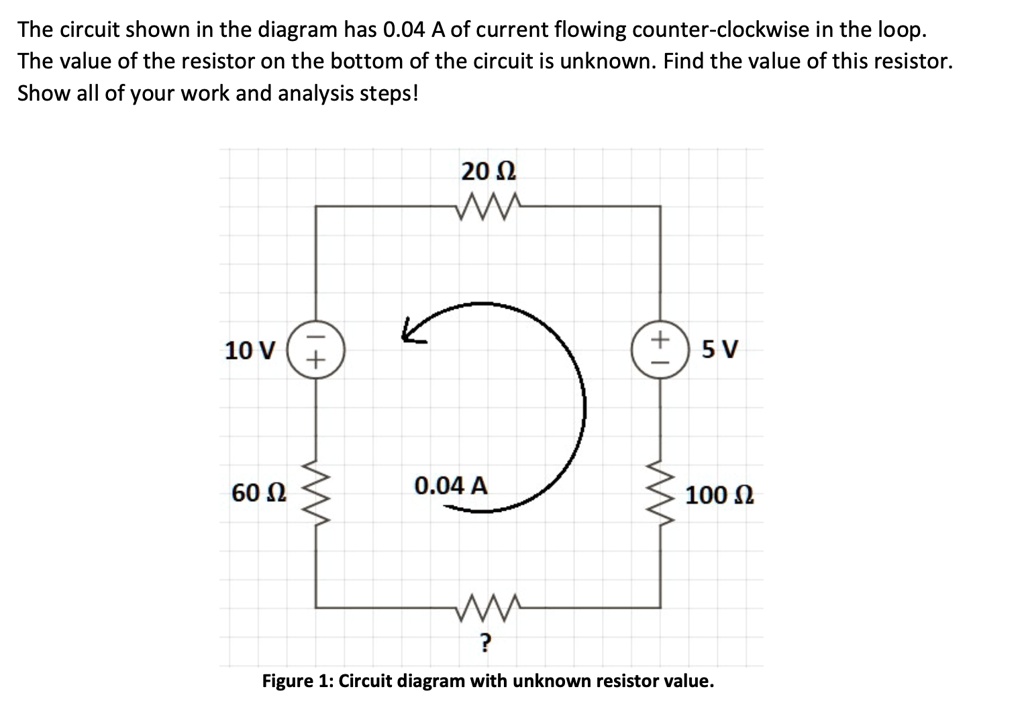 SOLVED: The circuit shown in the diagram has 0.04 A of current flowing ...