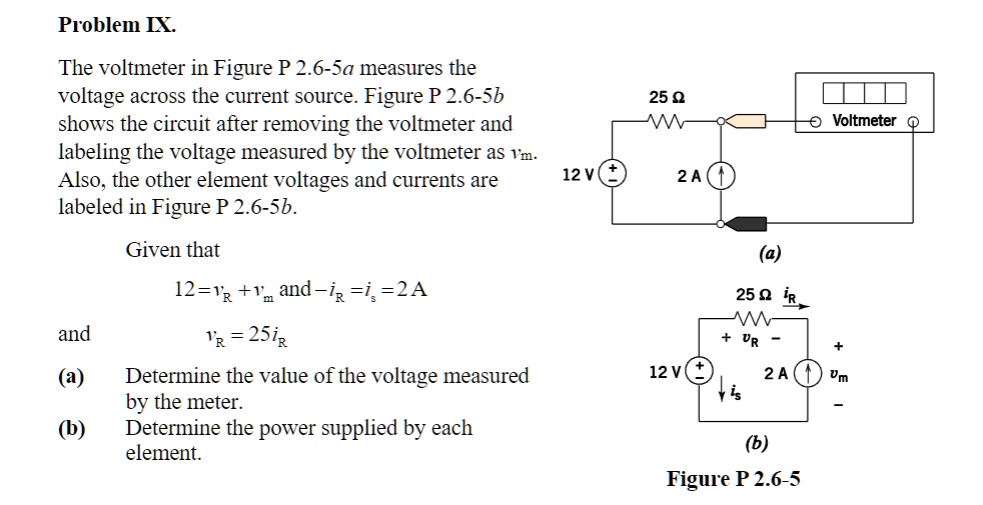 Problem IX. The voltmeter in Figure P 2.6-5a measures the voltage ...