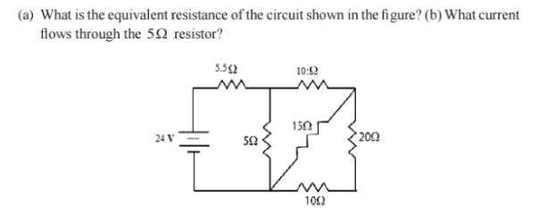(a) What is the equivalent resistance of the circuit shown in the figure? (b) What current flows ...