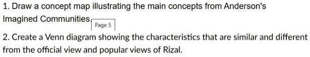 1. Draw a concept map illustrating the main concepts from Anderson's ...