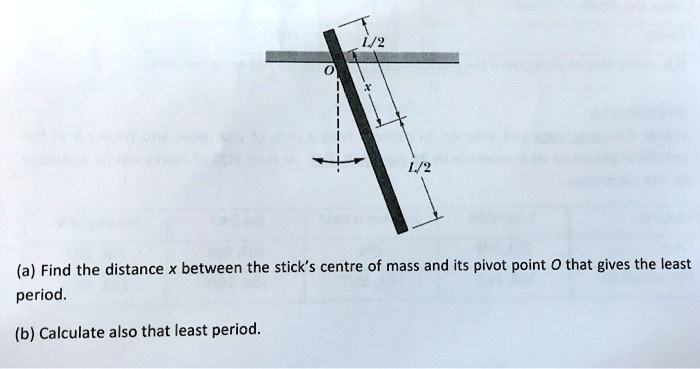 (a) Find the distance x between the stick's centre of mass and its ...