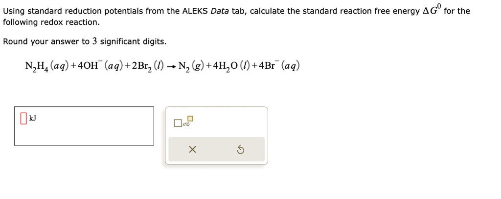 SOLVED: Using standard reduction potentials from the ALEKS Data tab ...
