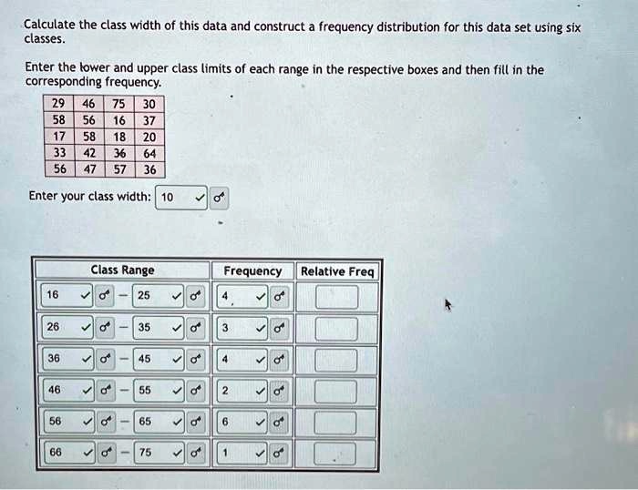 SOLVED: Texts: What is the relative frequency? Calculate the class ...