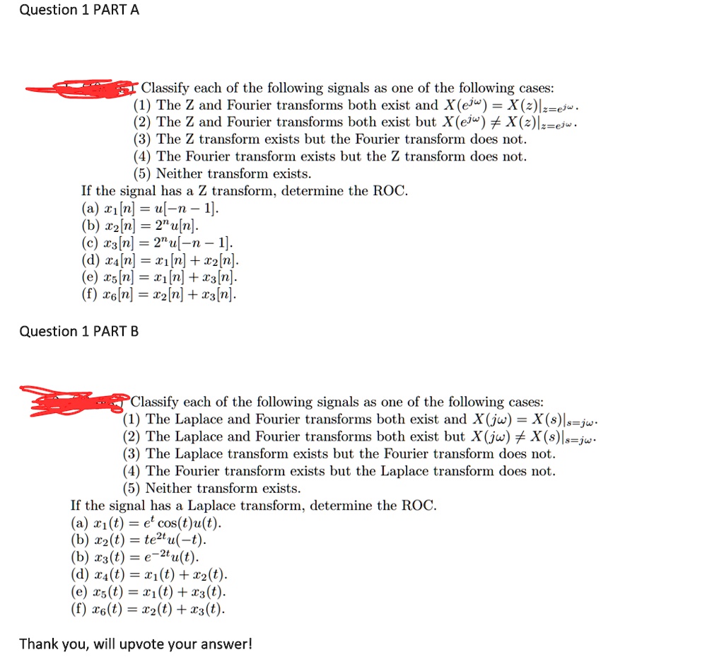Question 1 PART A Classify each of the following signals as one of the ...