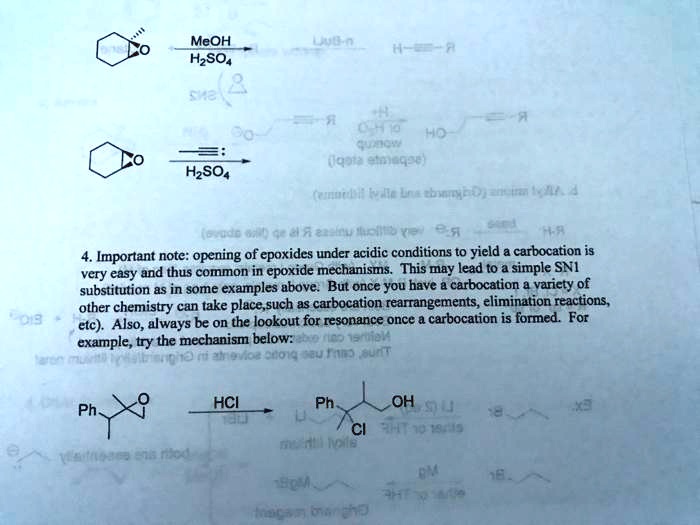 meoh hzso4 ho c hzsoa 31 01e5e8 tdc important note opening of epoxides ...