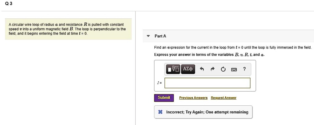 a circular wire loop of radius and resistance r is pulled with constant speed into uniform ...