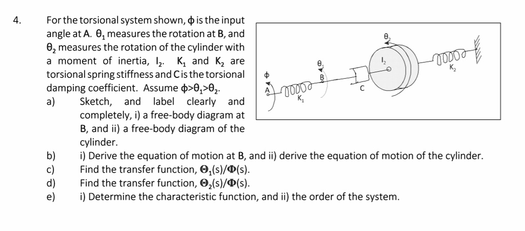 SOLVED: For the torsional system shown, is the input angle at A ...
