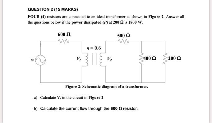 SOLVED: QUESTION 2 (15 MARKS) Four resistors are connected to an ideal ...
