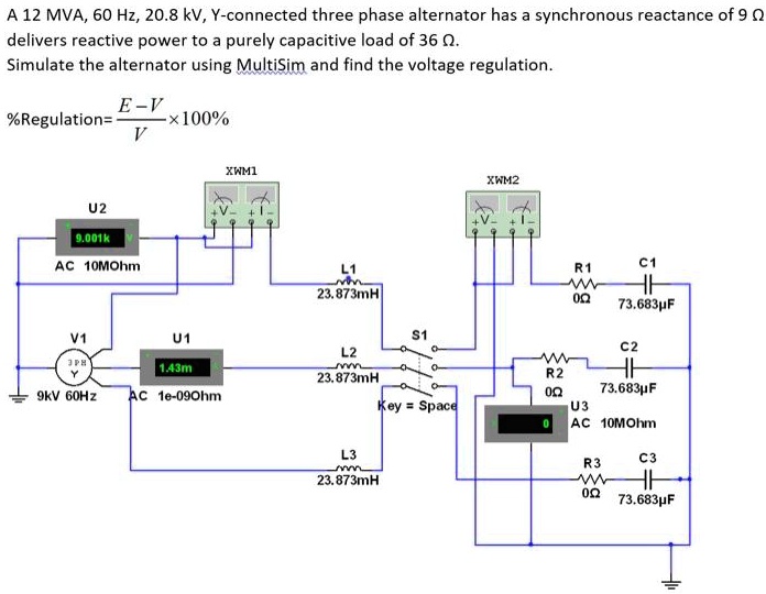SOLVED: For the given circuit, solve analytically the per phase equivalent circuit of an ...