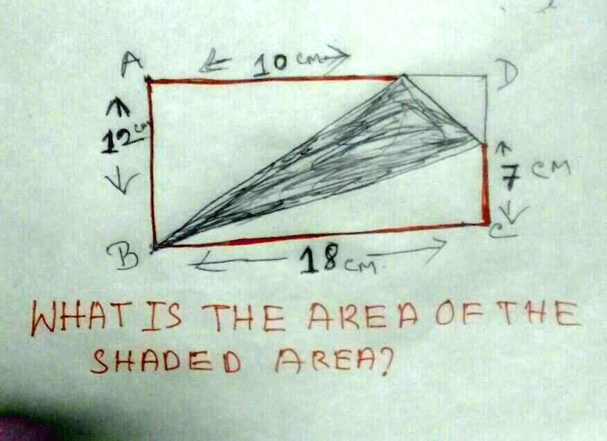 in the adjoining figure abcd is a rectangle find the area of the shaded ...