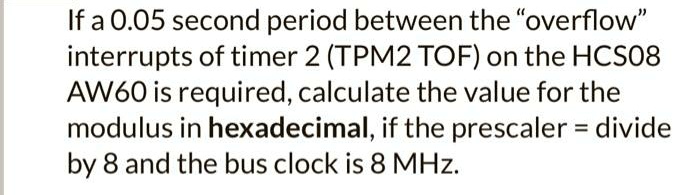 Solved Please Provide A Handwritten Answer If A 005 Second Period Between The Overflow