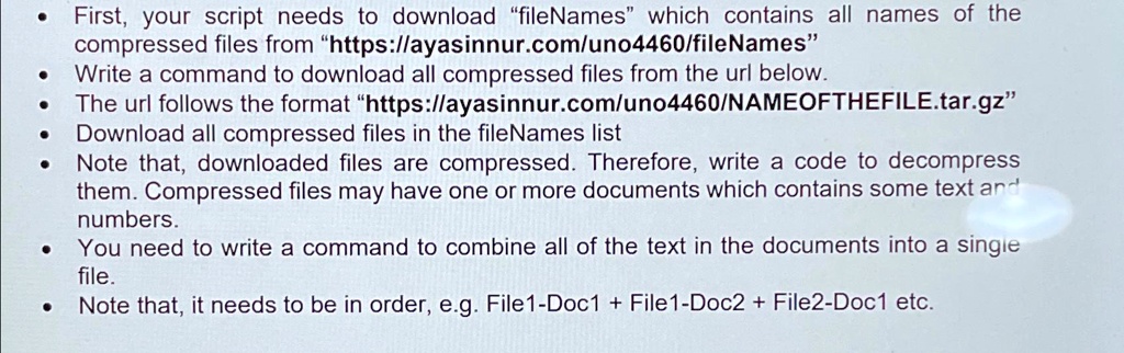 First, your script needs to download "fileNames" which contains all names of the compressed ...