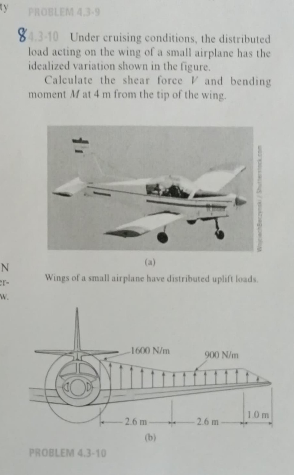 ty problem 43 9 8 under cruising conditions the distributed load acting ...
