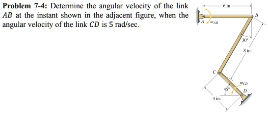 SOLVED: Problem 7-4: Determine the angular velocity of the link AB at ...