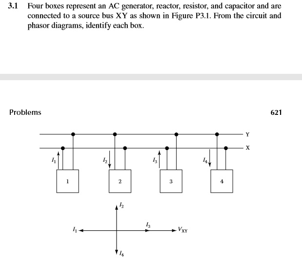 3.1 Four boxes represent an AC generator, reactor, resistor, and ...