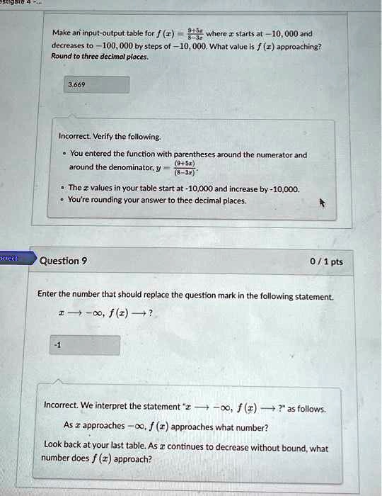SOLVED: Texts: Make an input-output table for f where starts at 10,000 and decreases to -100,000 ...