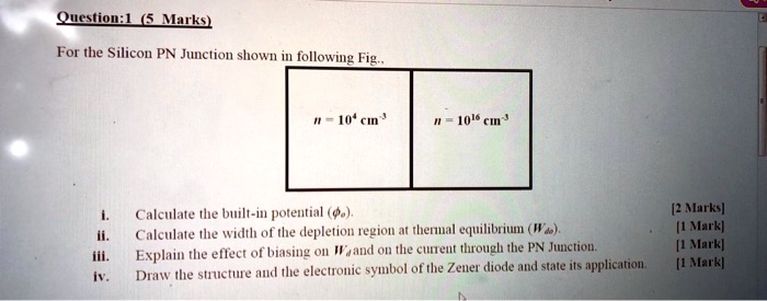 question15 marks for the silicon pn junction shown in following fig ...
