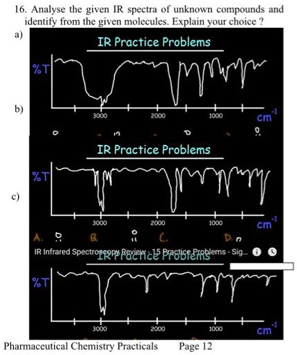 SOLVED: Analyze the given IR spectra of unknown compounds and identify ...