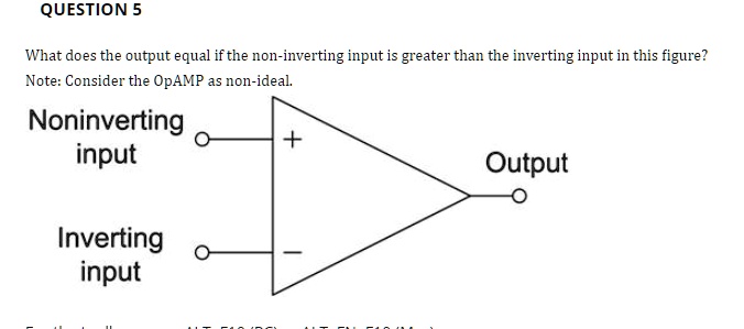 Solved Question 5 What Does The Output Equal If The Non Inverting