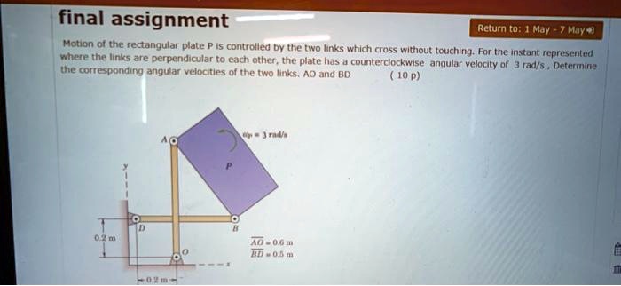 SOLVED:final assignment Rcturn t0: May Mava Motion 0f the rectangular ...