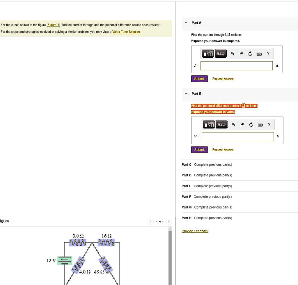 Solved For The Circuit Shown In The Figure Figure 1 Find The Current Through And The