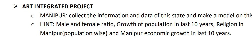 ART INTEGRATED PROJECT - MANIPUR: collect the information and data of ...
